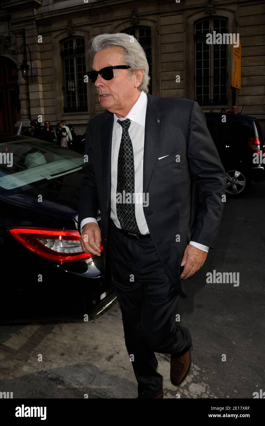 Alain Delon arriving at Zegna party at Ermenegildo Zegna flagship store ...