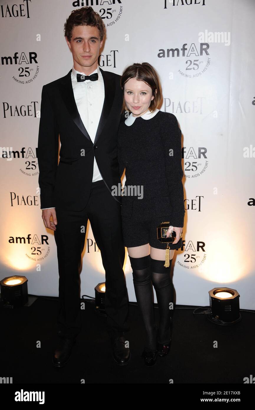 Emily Browning and her boyfriend Max Irons attending the amfAR ...