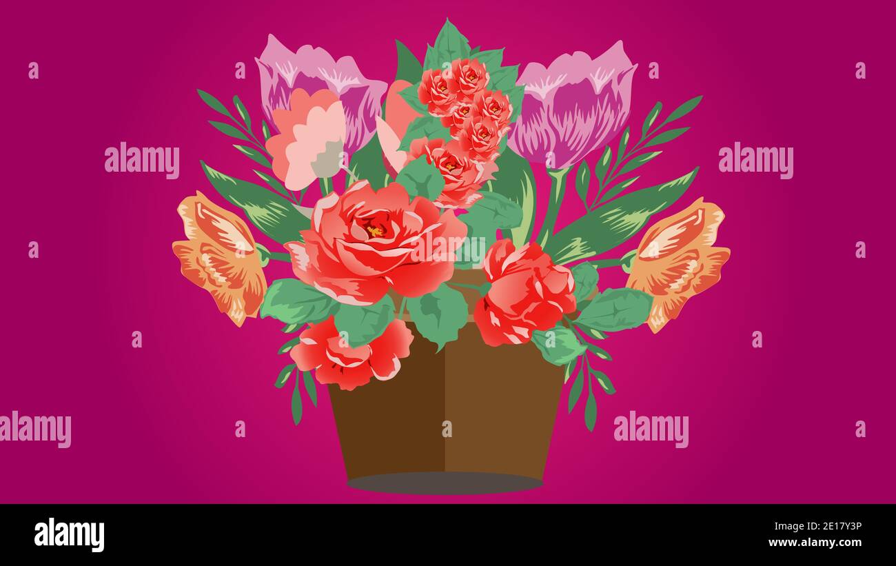 flower bucket icon Stock Vector Image & Art - Alamy