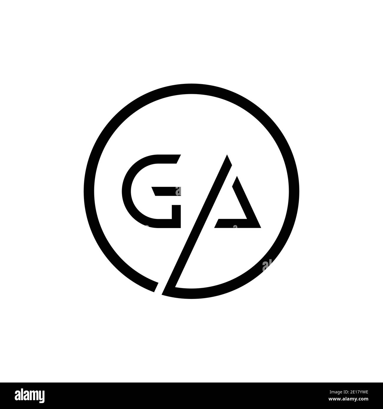 Initial Circle GA Letter Logo Creative Typography Vector Template ...