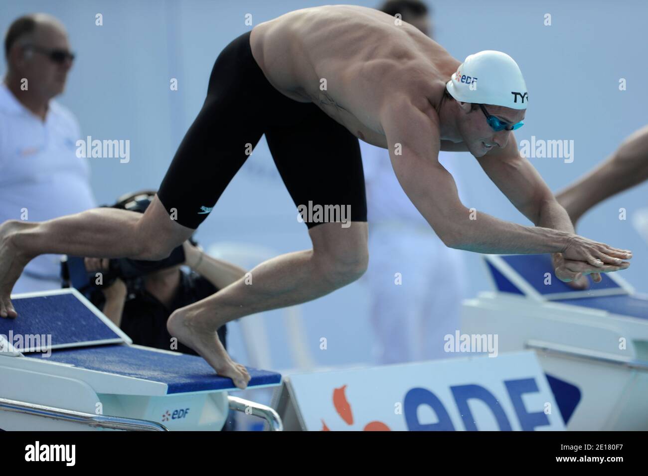 France's Fabien Gilot finishes second in the final of the 100 meters ...
