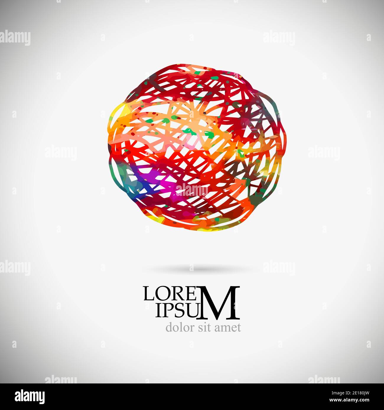 A Multicolored ball of lines. Vector illustration Stock Vector Image ...