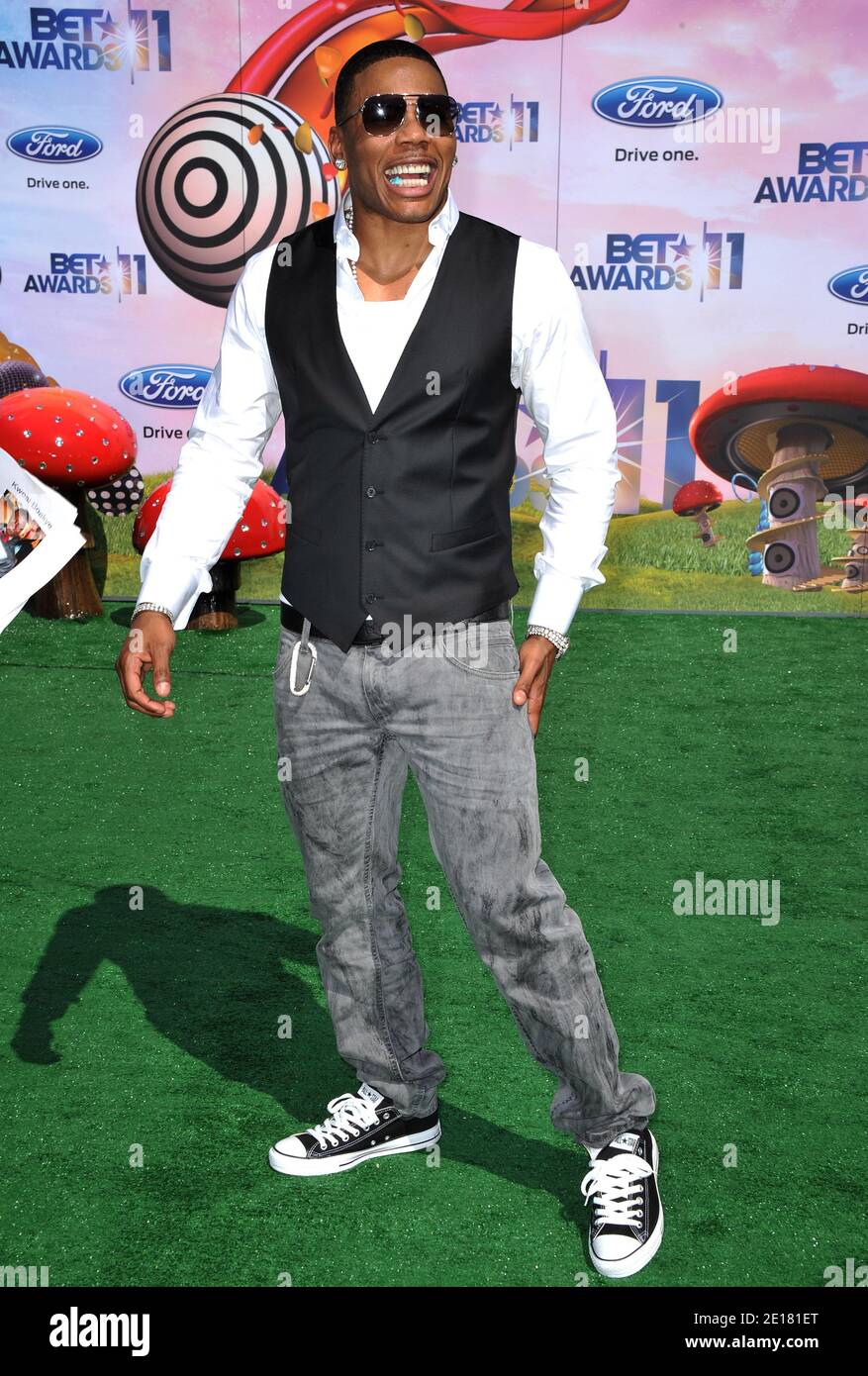 Nelly arrives at the 2011 BET Awards held at the Shrine Auditorium in ...