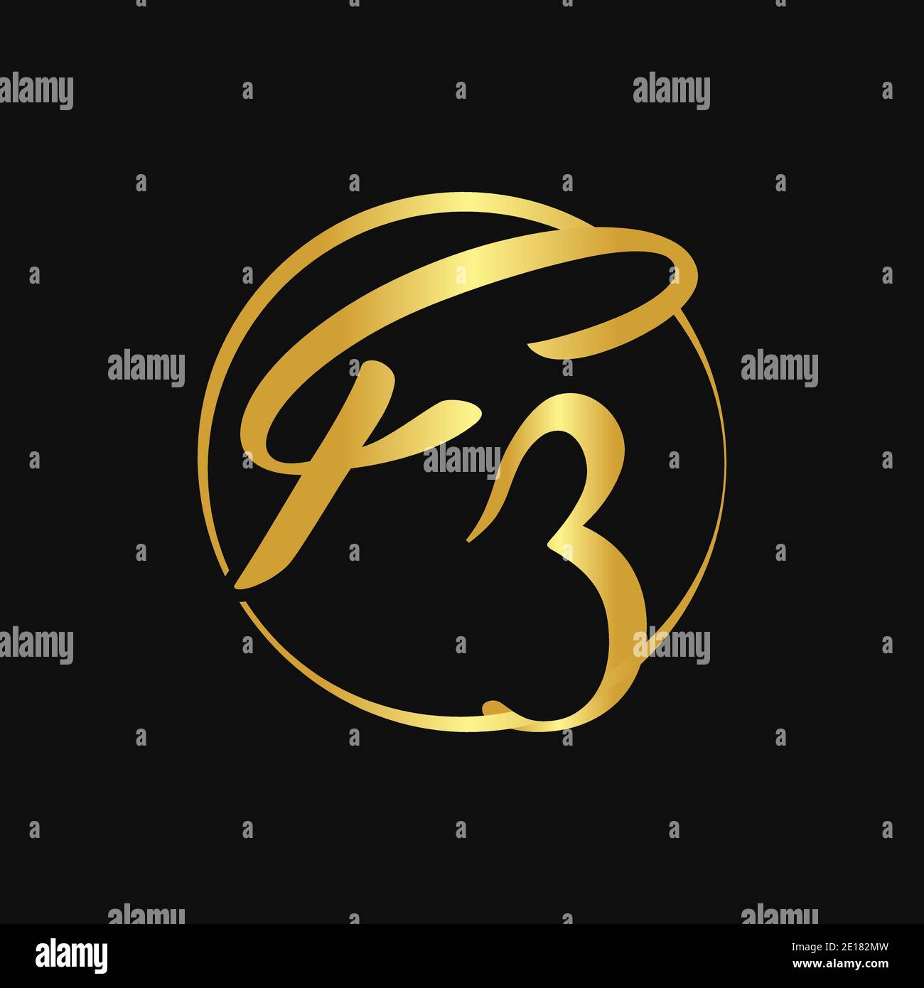 Initial FZ Script Letter Type Logo Design With Modern Typography Vector ...