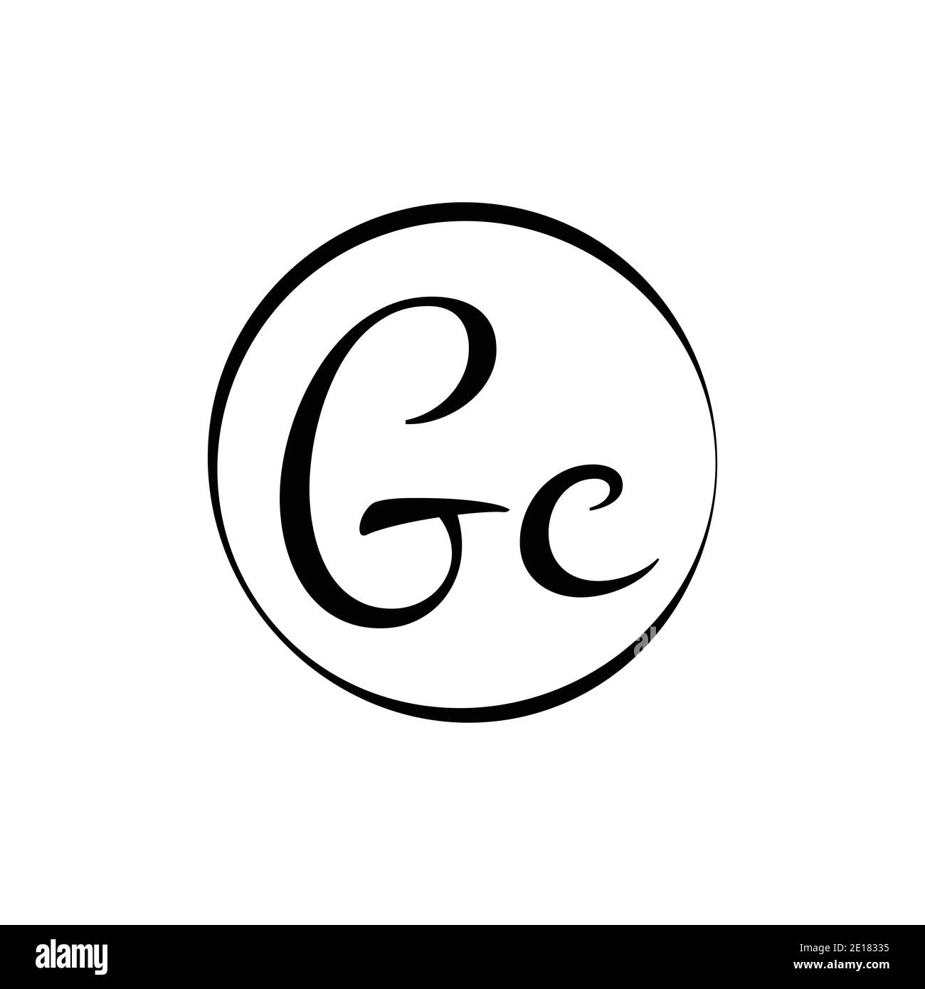 Initial GC Script Letter Logo Creative Typography Vector Template ...