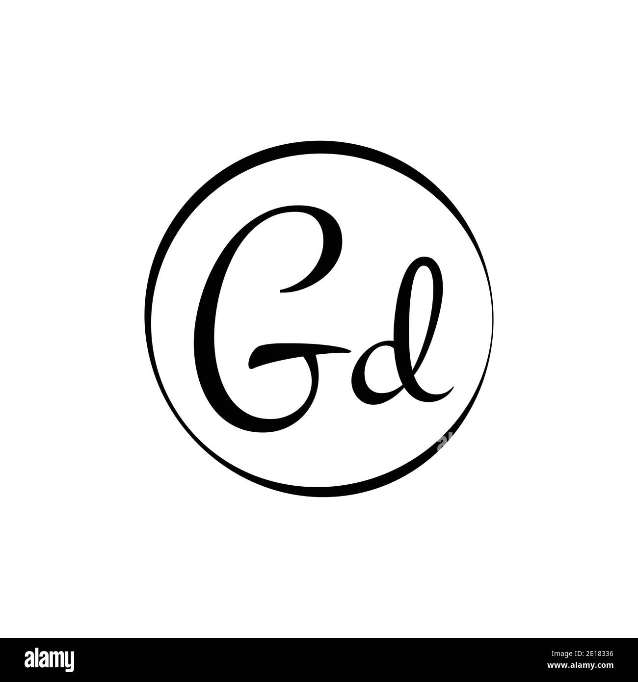Initial GD Script Letter Logo Creative Typography Vector Template ...