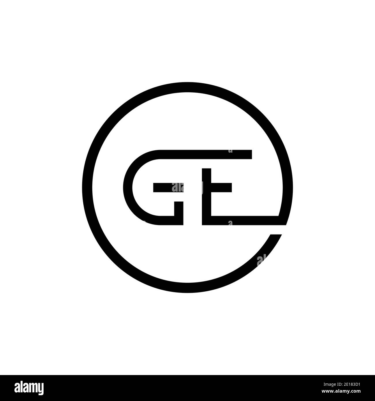 Initial Circle GE Letter Logo Creative Typography Vector Template ...