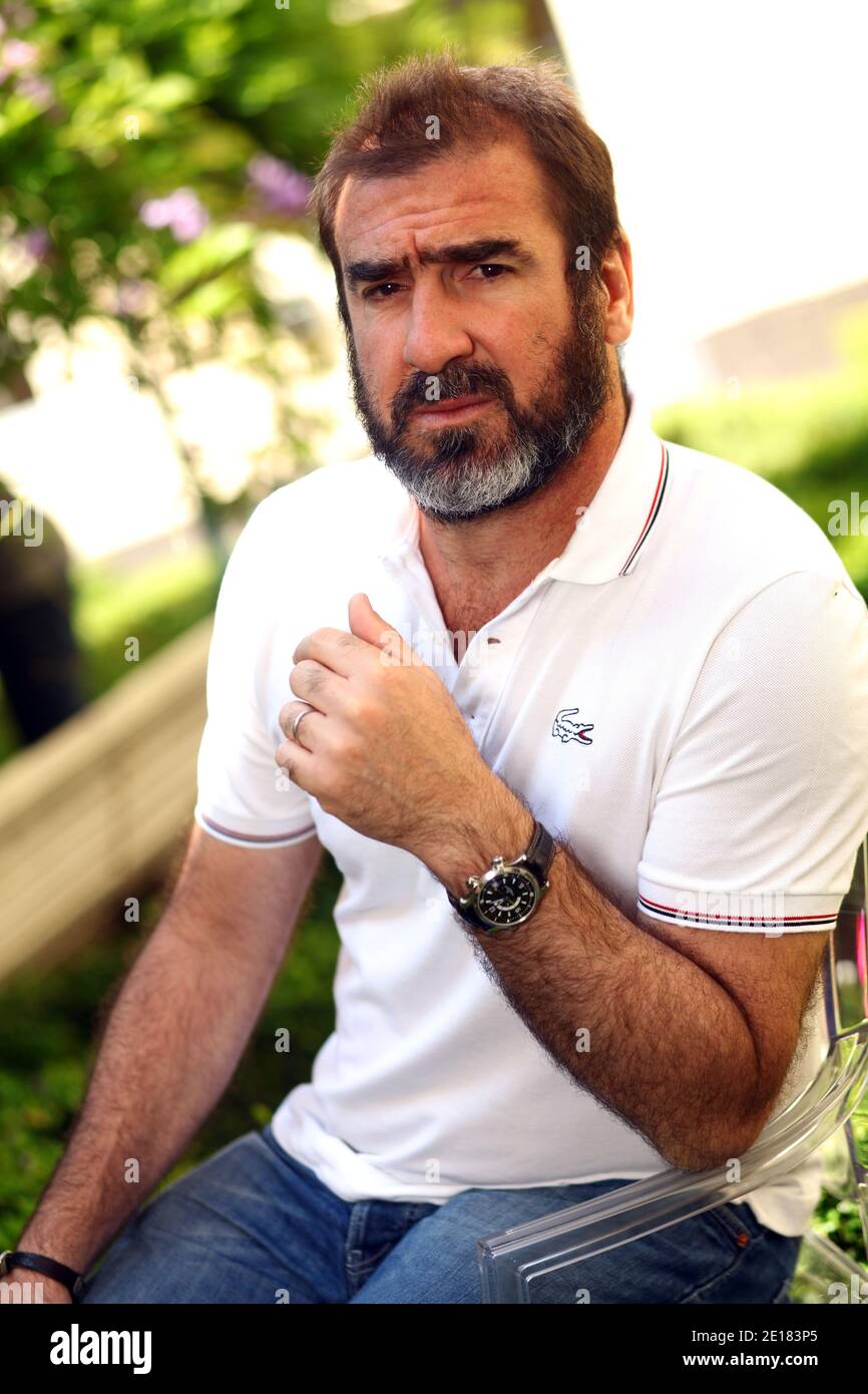 French actor Eric Cantona poses ahead of the screening of his latest ...
