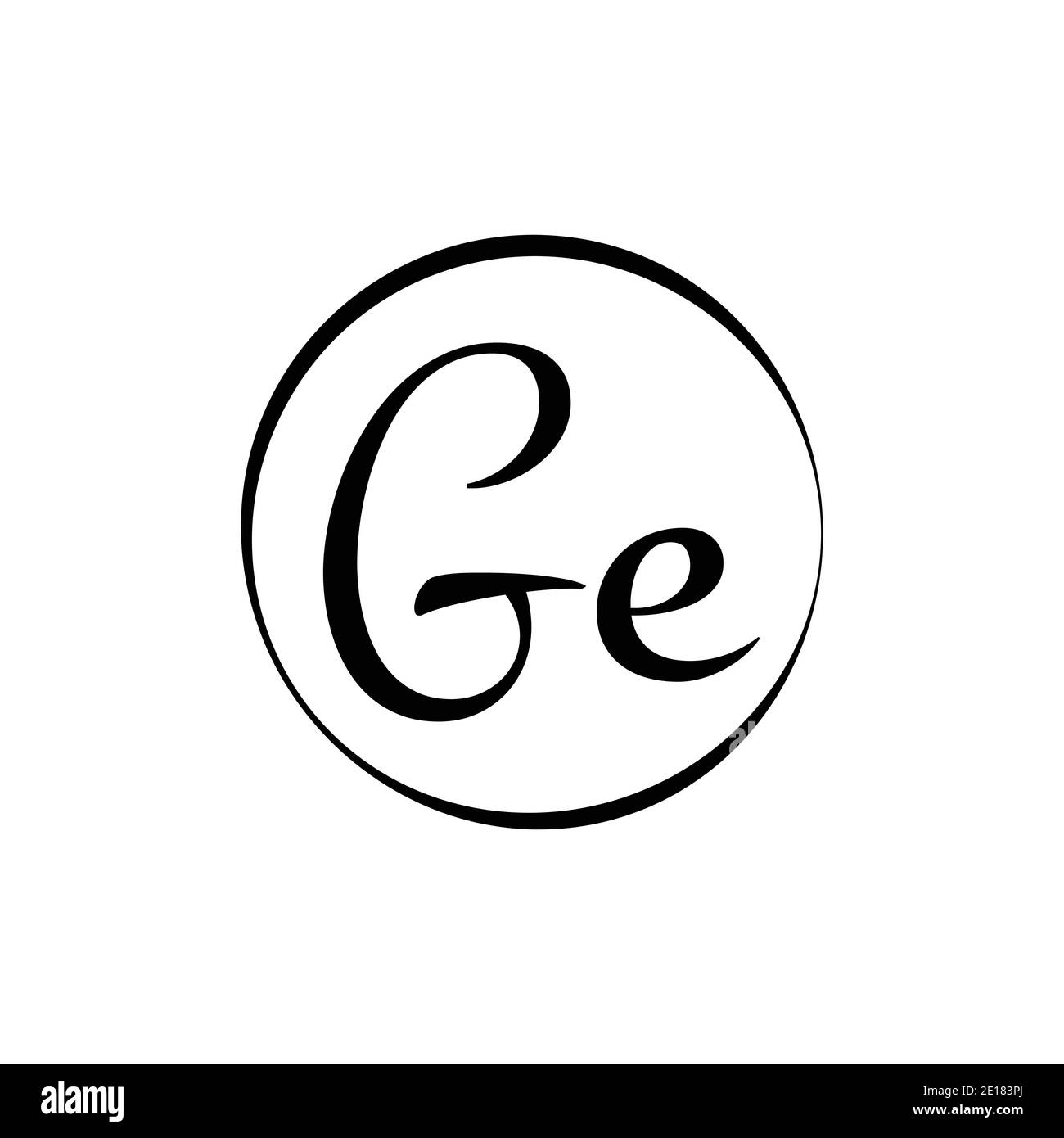 Initial GE Script Letter Logo Creative Typography Vector Template Initial GE Script Letter Logo Creative Typography Vector Template