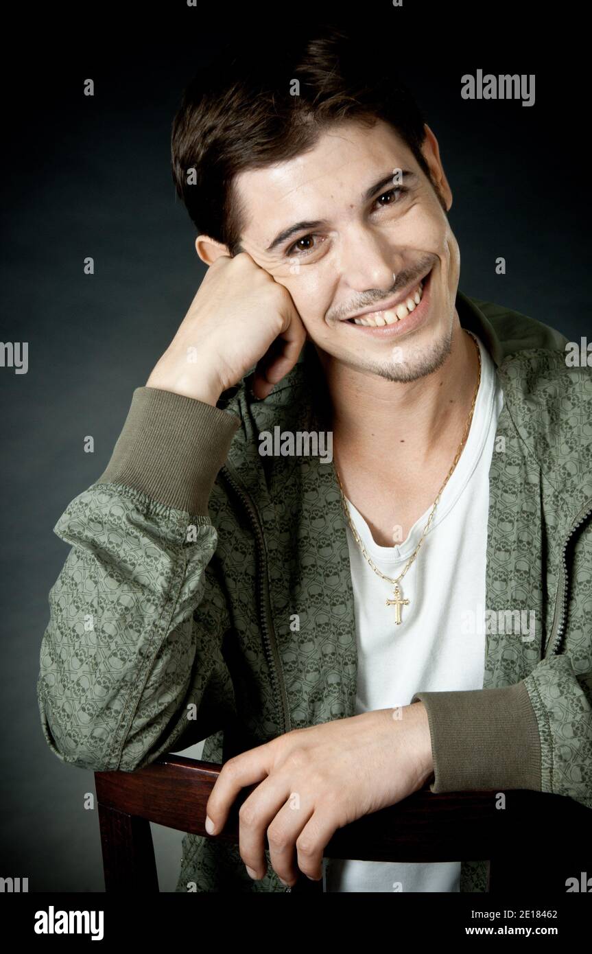Actor Johan Libereau posing during a portrait session in Vincennes ...