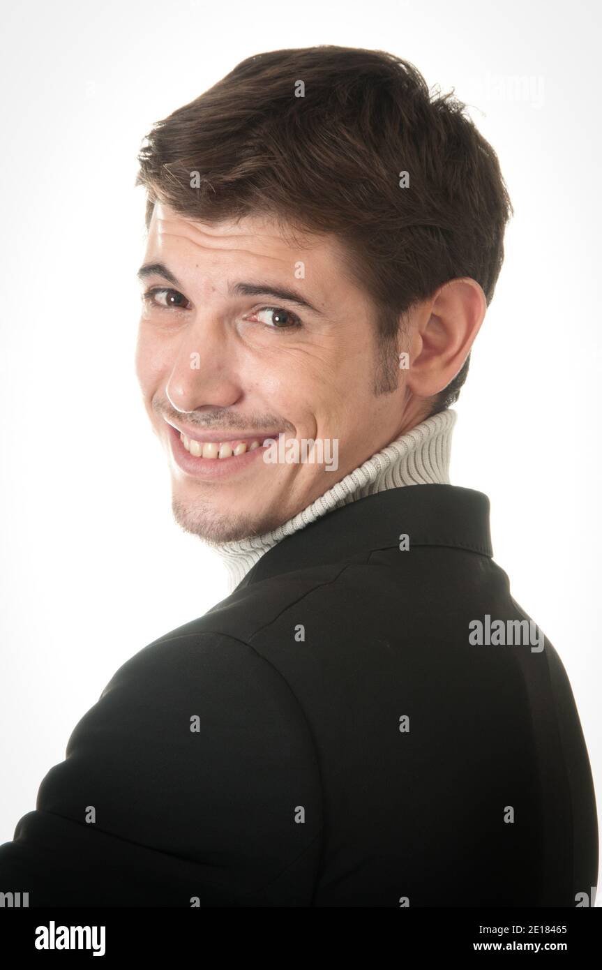 Actor Johan Libereau posing during a portrait session in Vincennes ...