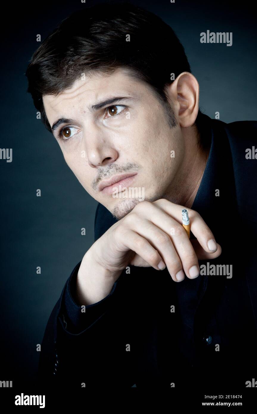 Actor Johan Libereau posing during a portrait session in Vincennes ...