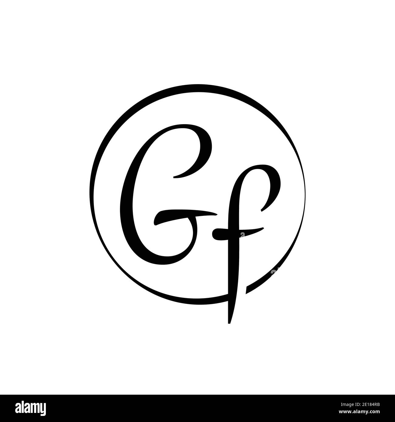 Initial GF Script Letter Logo Creative Typography Vector Template ...