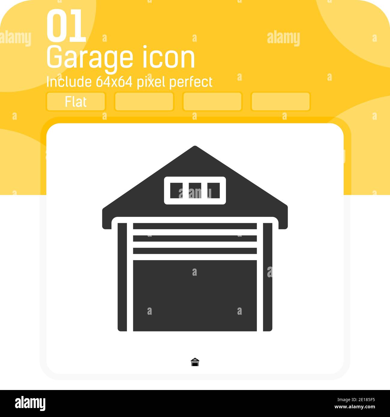 Garage icon with flat style isolated on white background. Vector ...