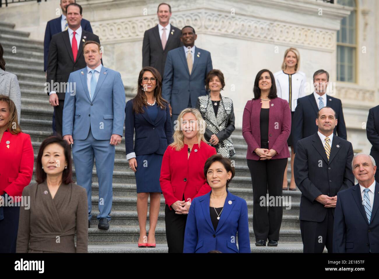 Freshmen GOP members of Congress gather and pose for a group photograph ...