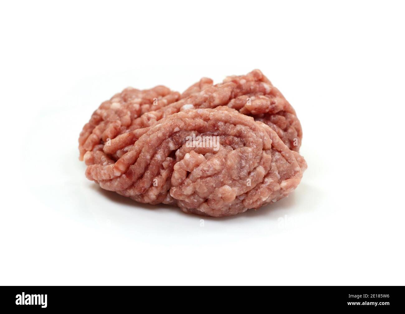 Minced meat, pork, beef, forcemeat, clipping path, isolated on white ...