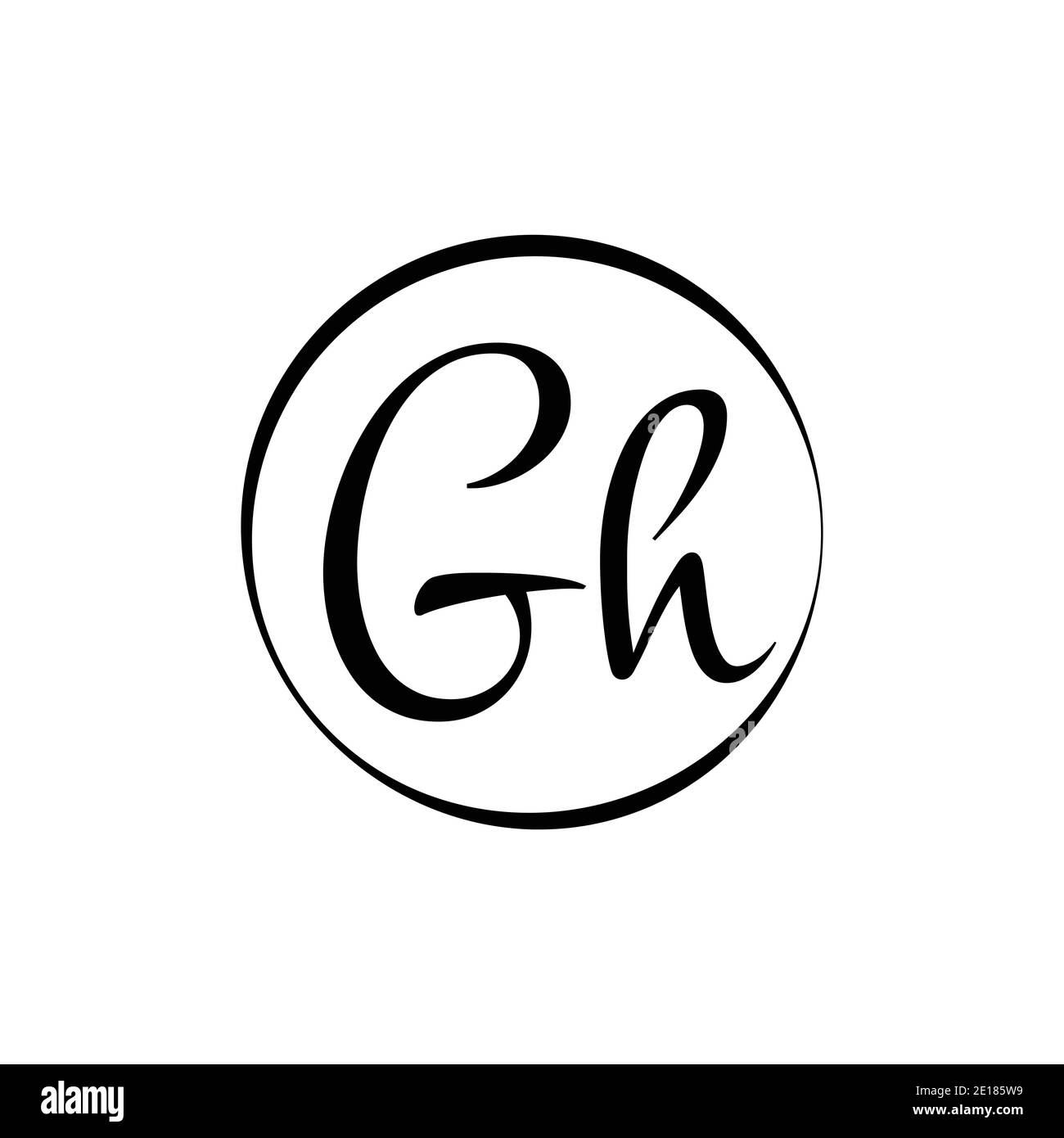 Initial GH Script Letter Logo Creative Typography Vector Template ...
