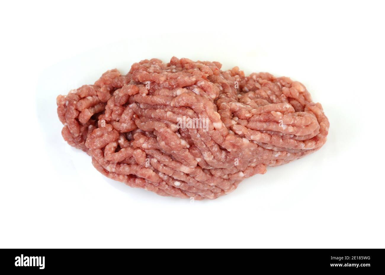 Minced meat, pork, beef, forcemeat, clipping path, isolated on white ...