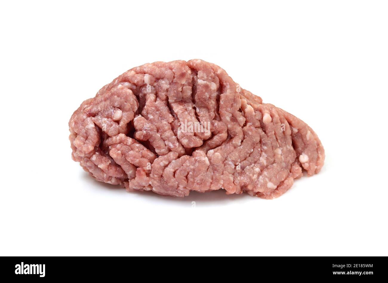 Minced meat, pork, beef, forcemeat, clipping path, isolated on white ...