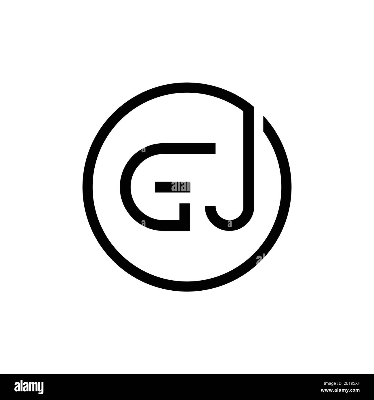 Initial Circle GJ Letter Logo Creative Typography Vector Template ...