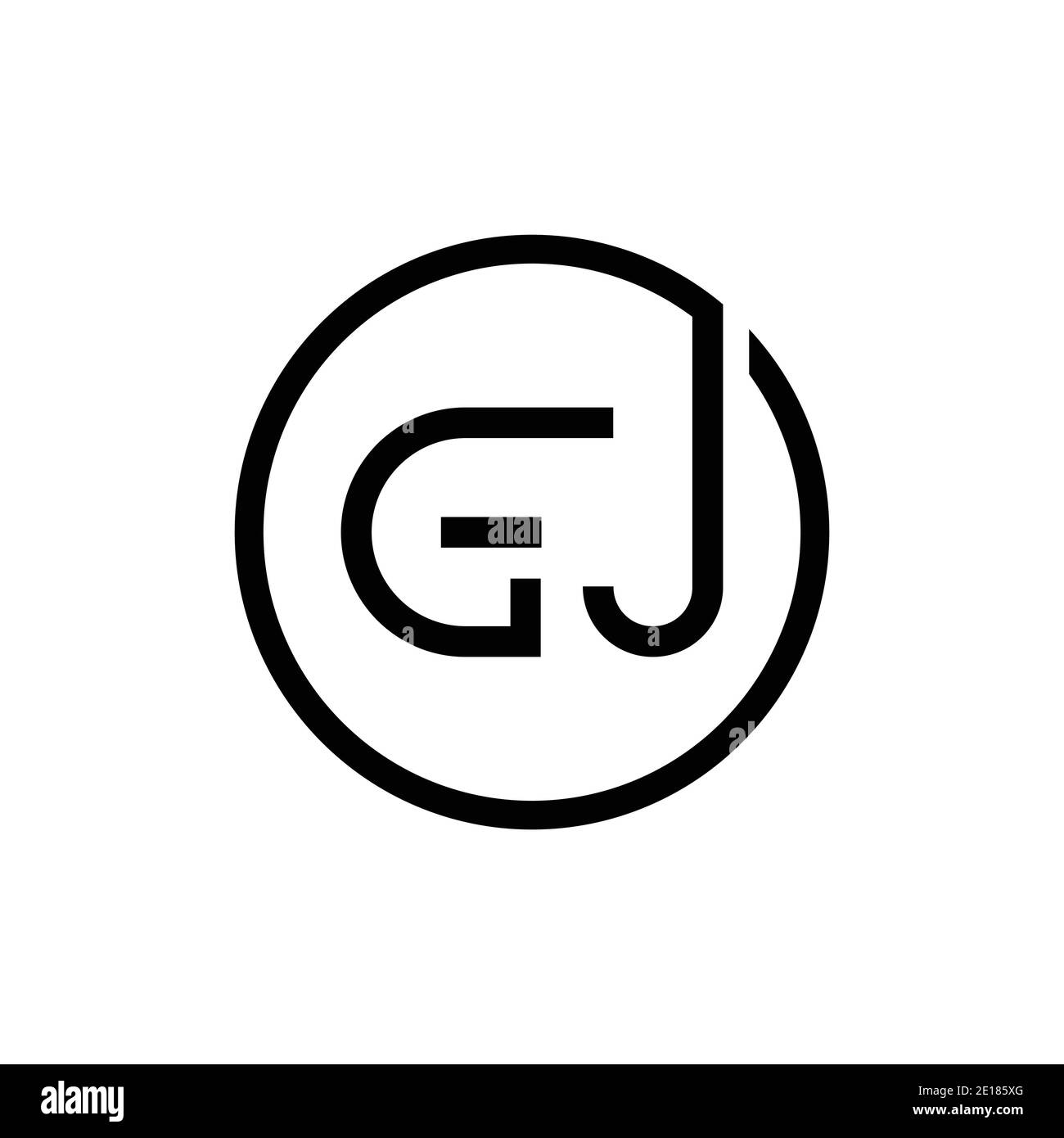 Initial Circle GJ Letter Logo Creative Typography Vector Template. Creative Letter GJ logo ...