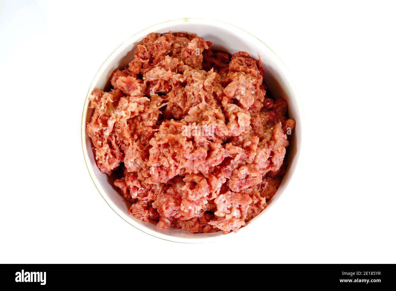 Minced meat, pork, beef, forcemeat, clipping path, isolated on white ...