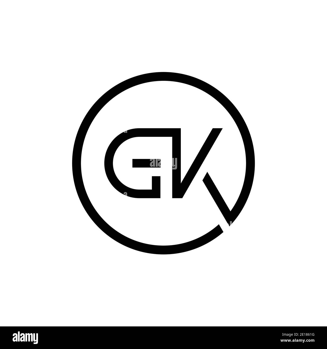 Initial Circle GK Letter Logo Creative Typography Vector Template ...