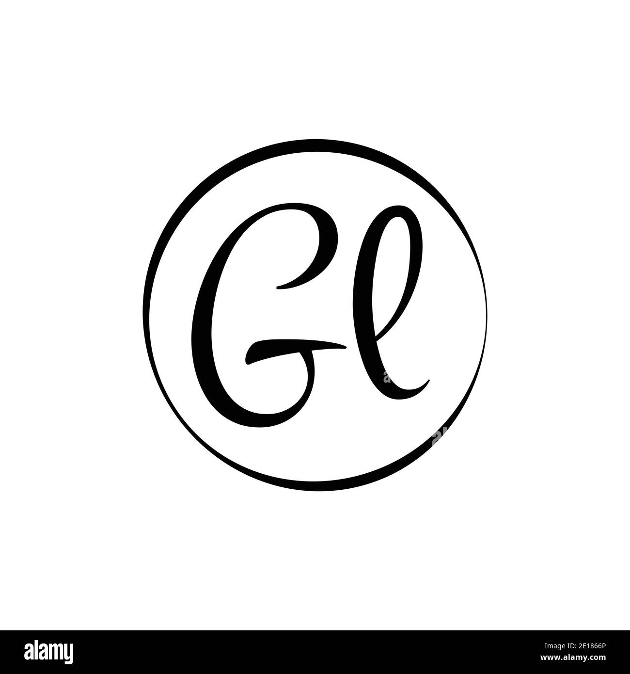 Initial GL Script Letter Logo Creative Typography Vector Template ...