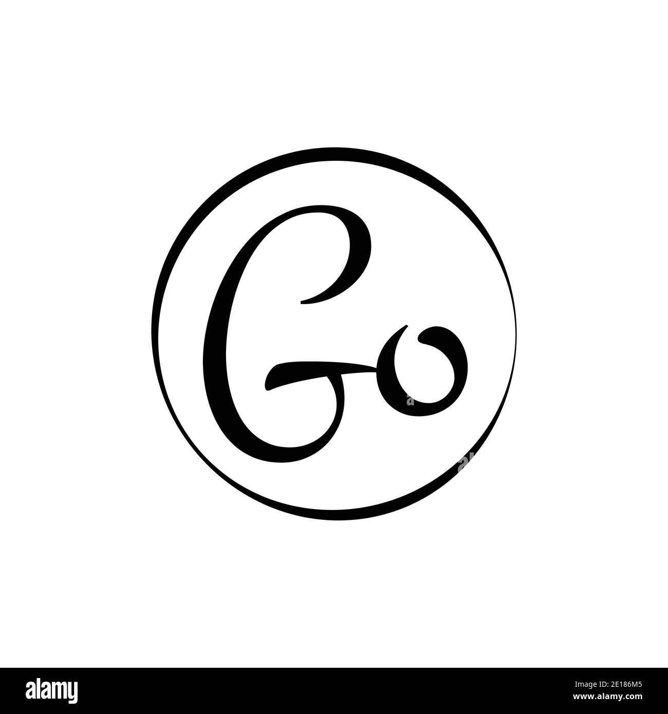 Initial GO Script Letter Logo Creative Typography Vector Template ...