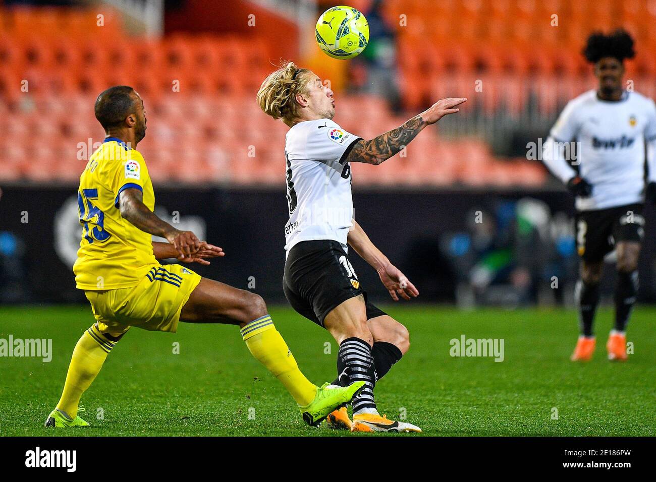 VALENCIA, SPAIN - JANUARY 4: Carlos Akapo, Daniel Wass during the La ...