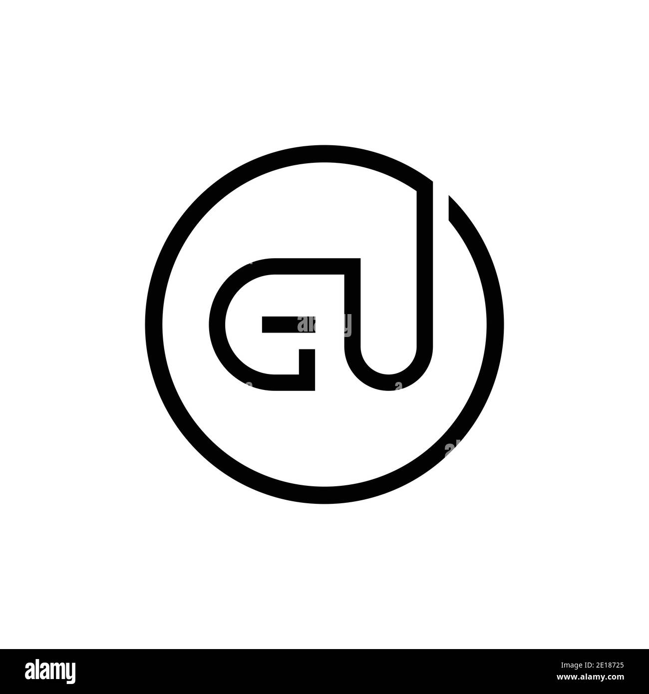 Initial Circle GU Letter Logo Creative Typography Vector Template ...