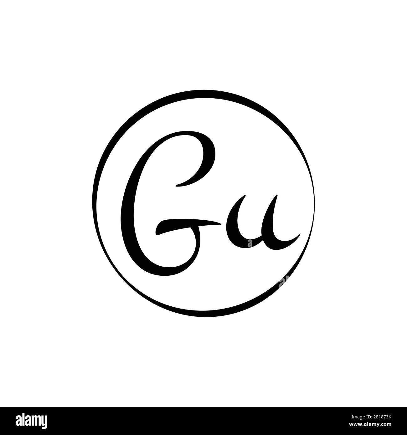 Initial GU Script Letter Logo Creative Typography Vector Template ...