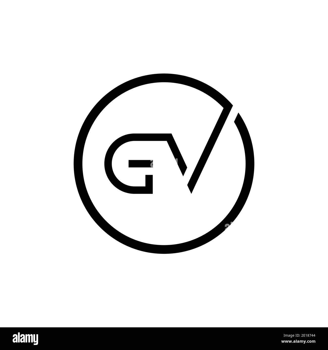 Initial Circle GV Letter Logo Creative Typography Vector Template ...