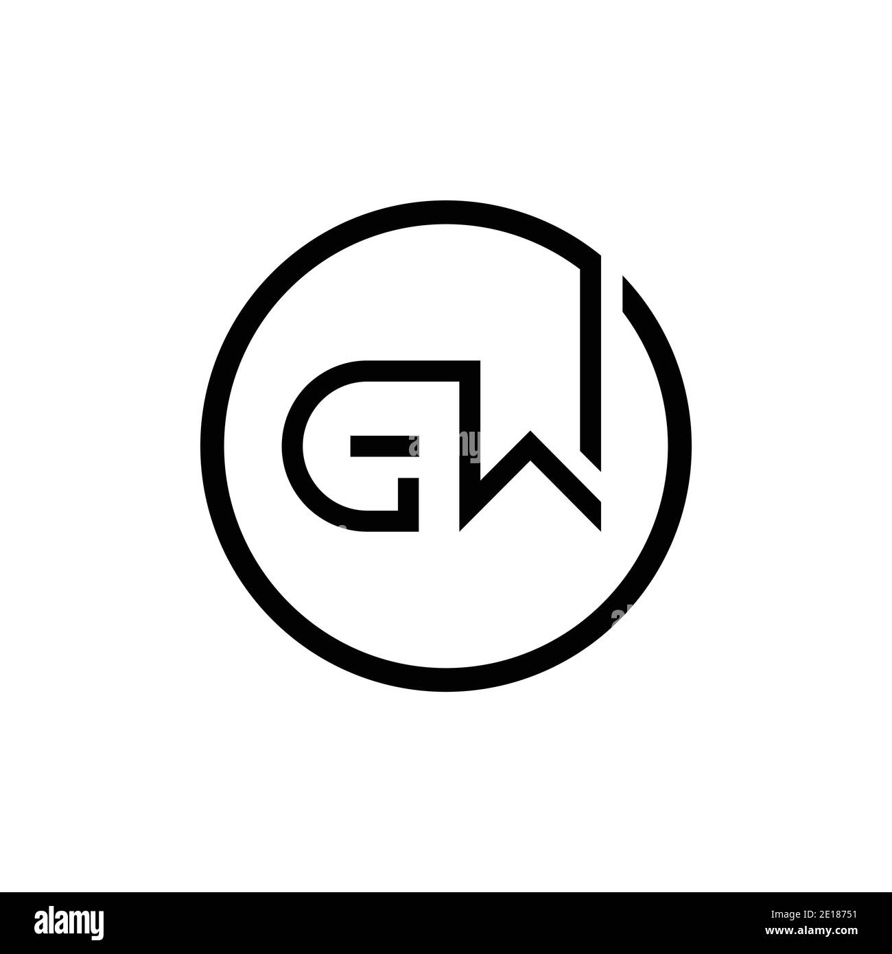 Initial Circle GW Letter Logo Creative Typography Vector Template ...