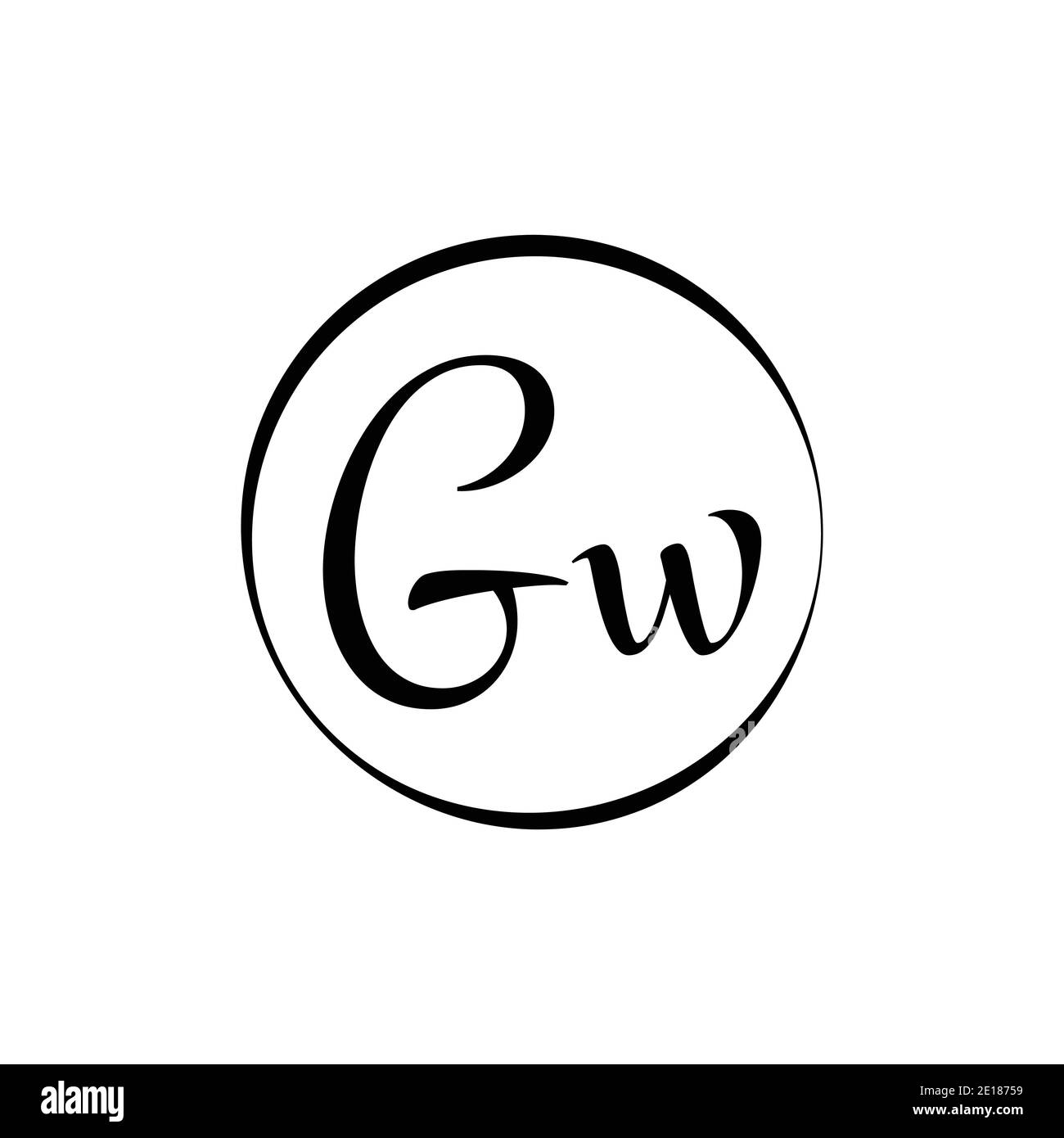 Initial GW Script Letter Logo Creative Typography Vector Template ...