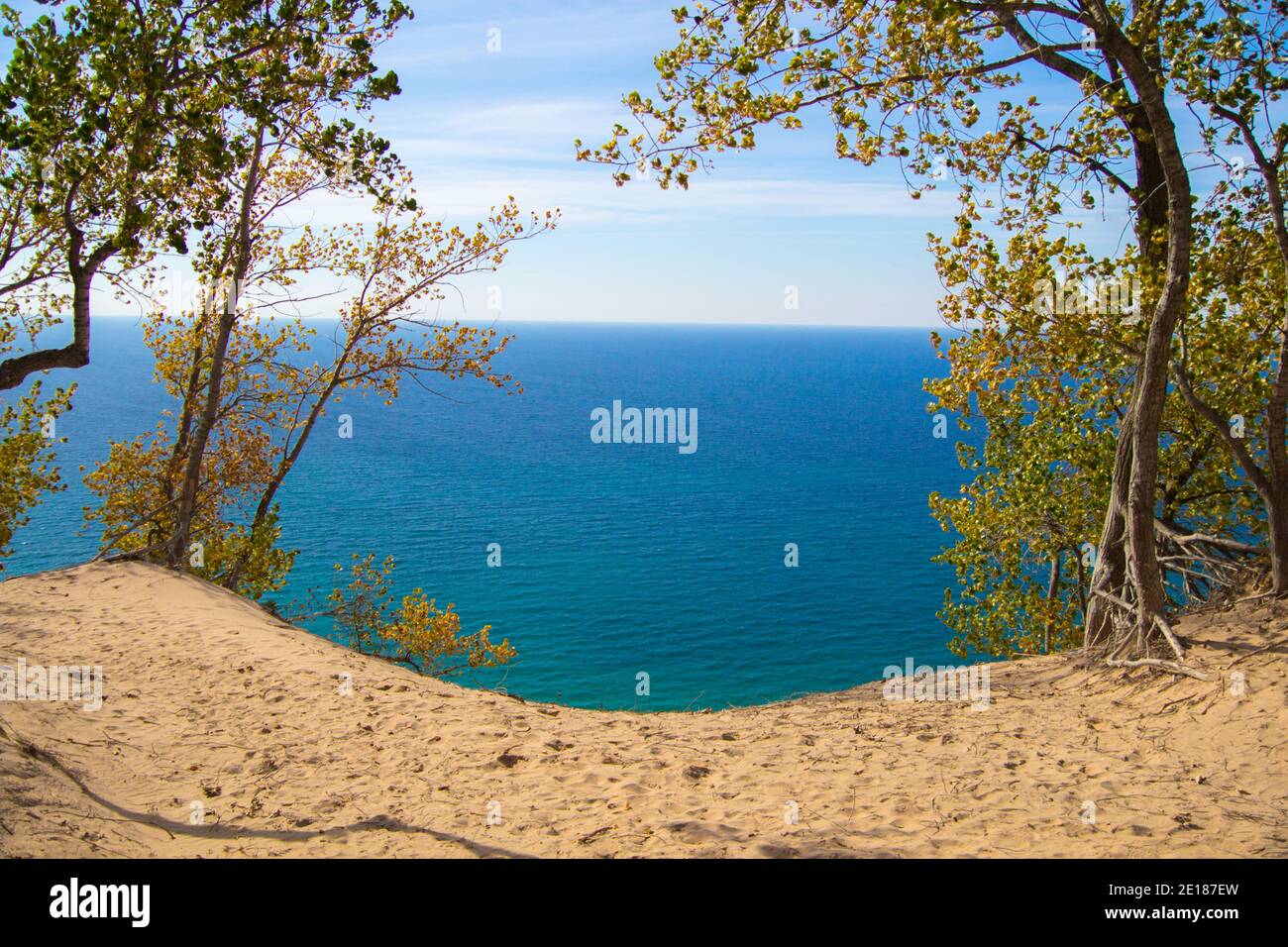Sleeping Bear Dunes National Lakeshore. Overlook on the Pierce Stocking Scenic Drive in the ...