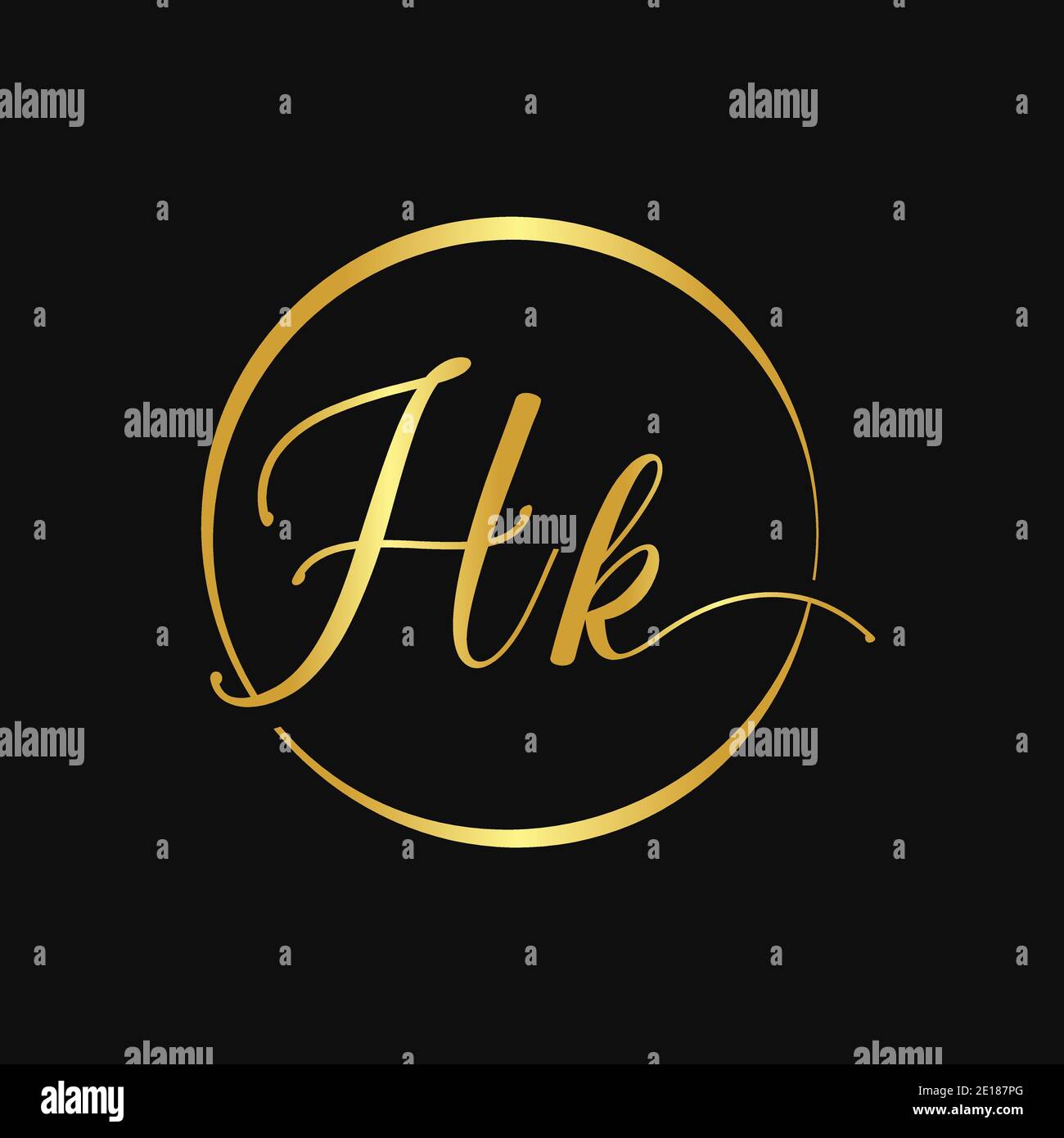 HK Script Logo Design Vector Template. Initial Calligraphy Letter HK ...