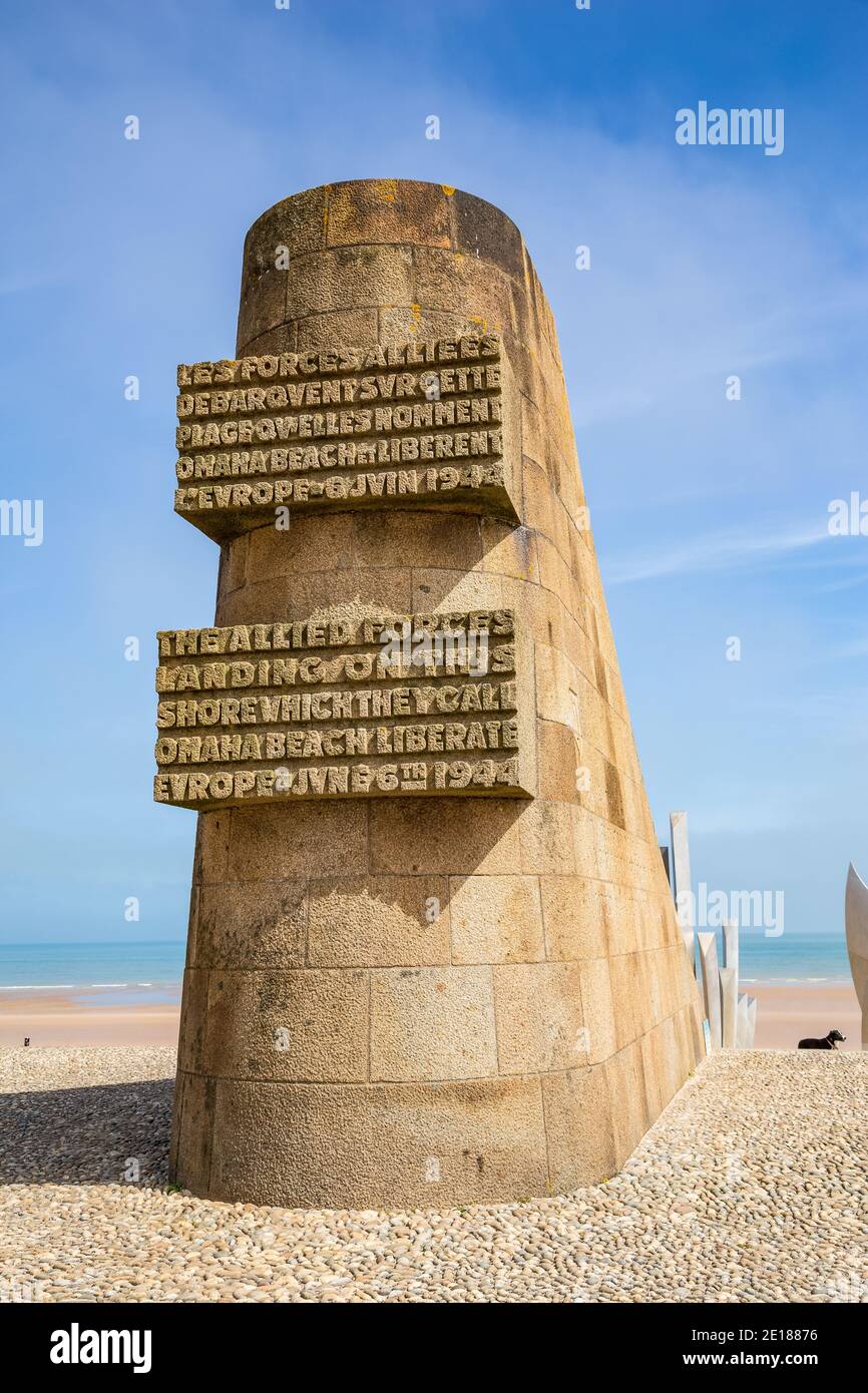 Omaha Beach memorial in Normandy, France, commemorating the D-Day ...
