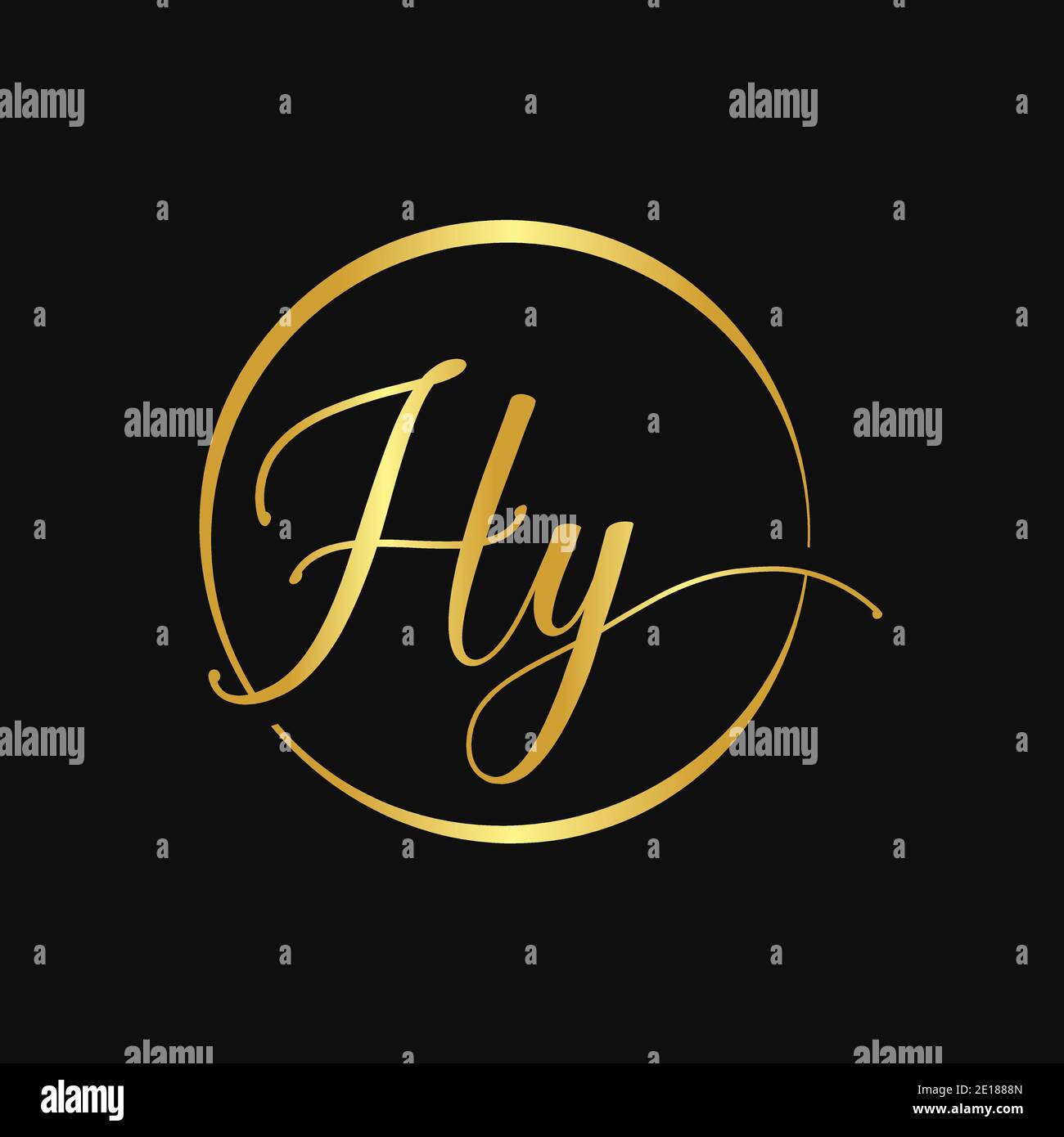 HY Script Logo Design Vector Template. Initial Calligraphy Letter HY ...