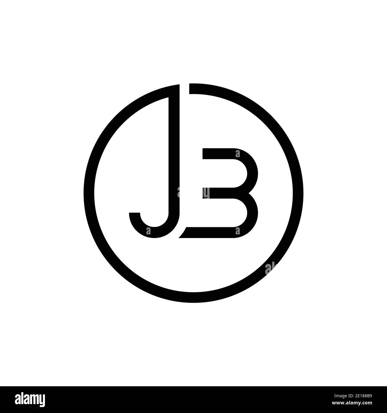 Creative letter JB Logo Design Vector Template. Initial Circle Letter JB Logo Design Stock ...