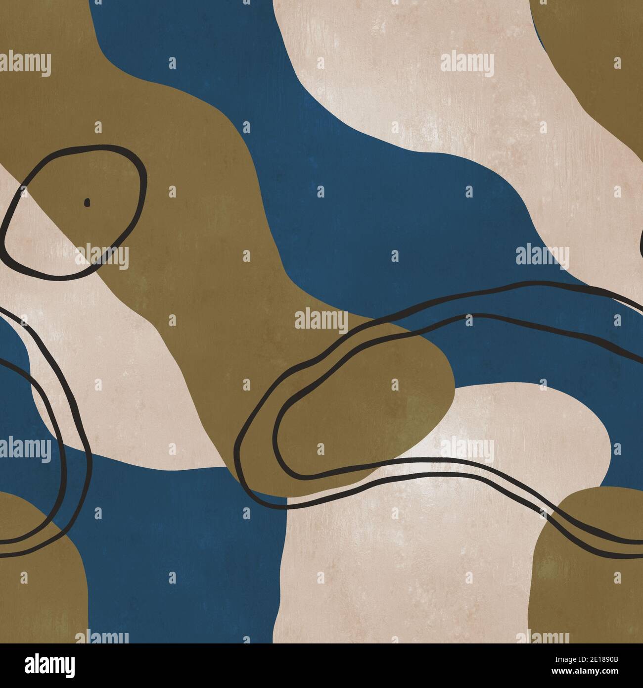 Seamless organic rounded curvy shapes naive design Stock Photo - Alamy