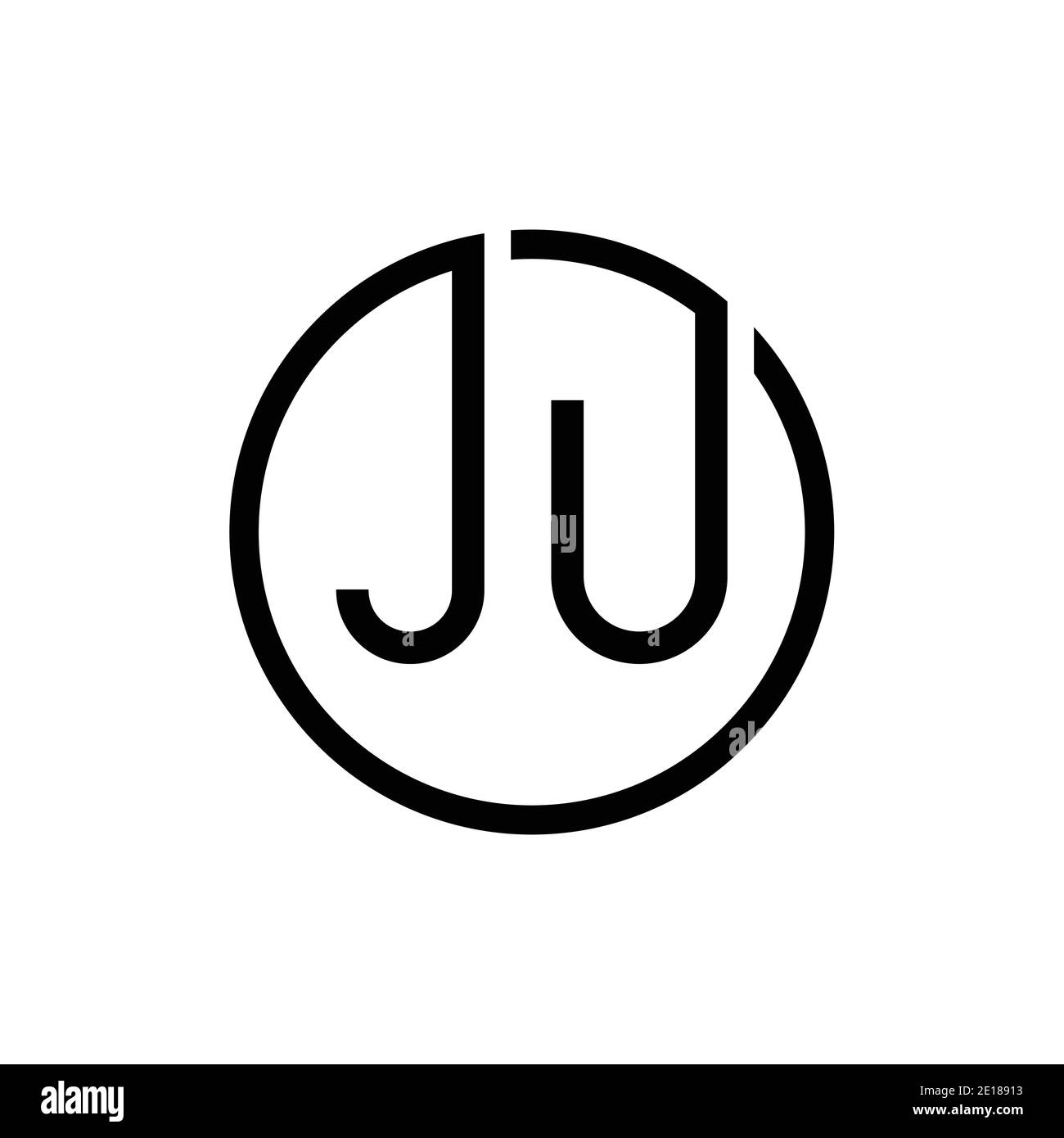 Creative letter JU Logo Design Vector Template. Initial Circle Letter ...