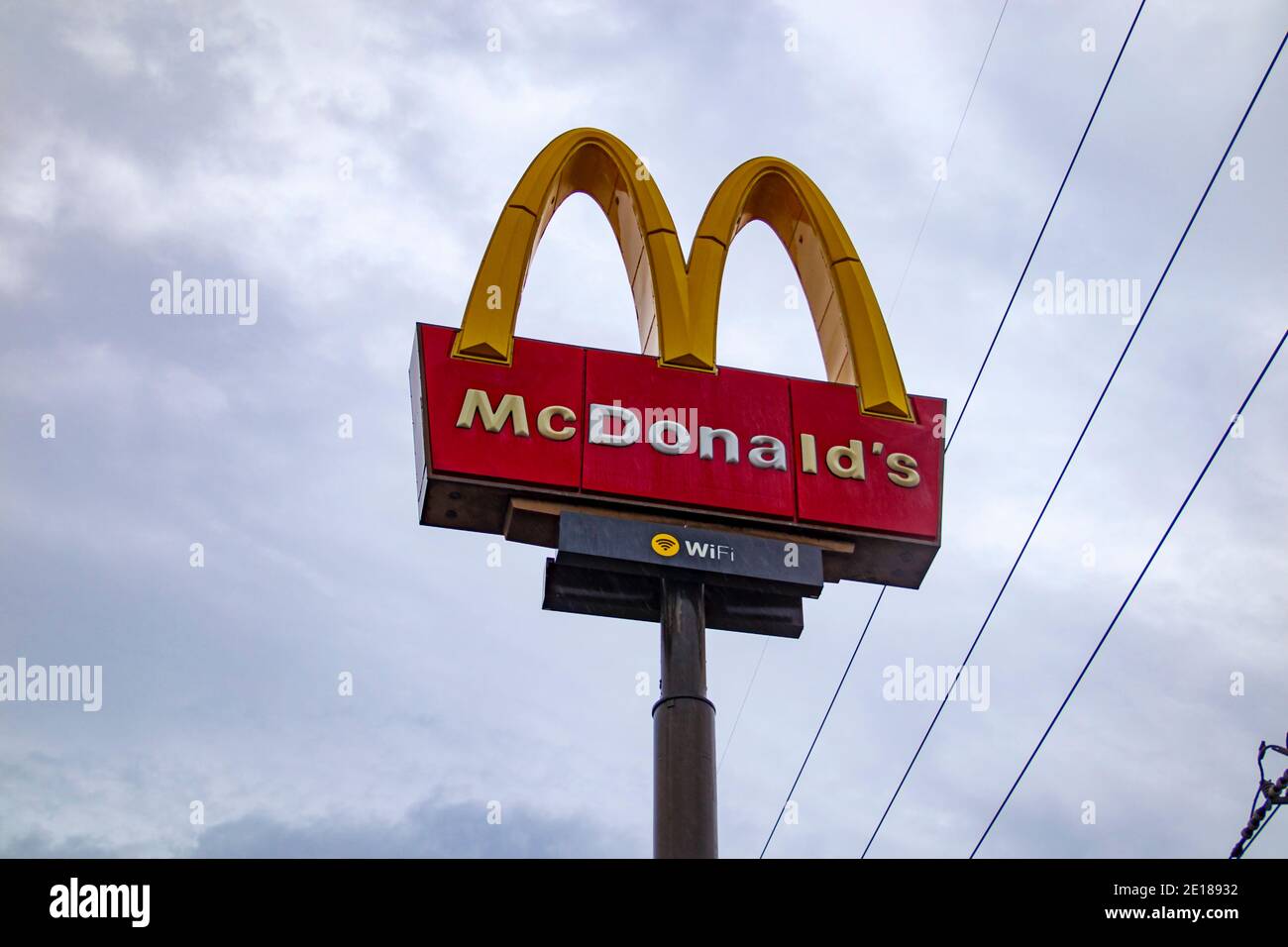 Mcdonalds sign power lines hi-res stock photography and images - Alamy