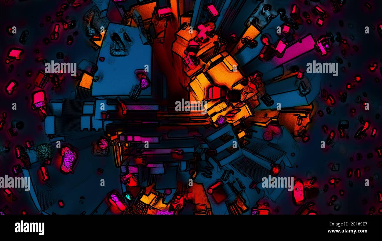 3d render technology background. Complicated abstract surface, computer ...