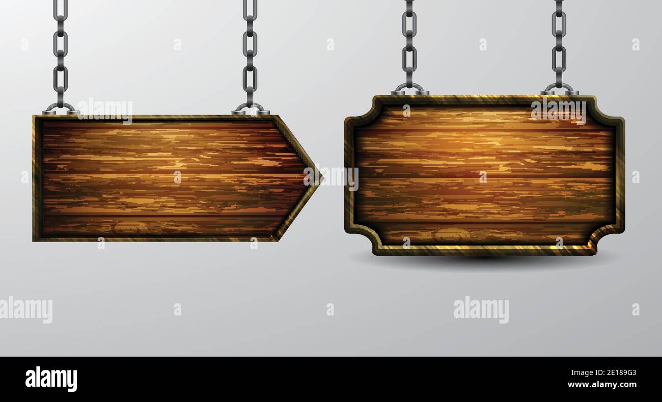 Vector realistic illustration of wooden signboard Stock Vector Image ...