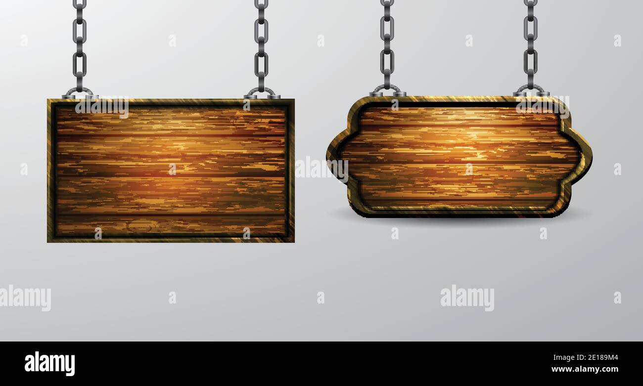 Vector realistic illustration of wooden signboard Stock Vector Image ...