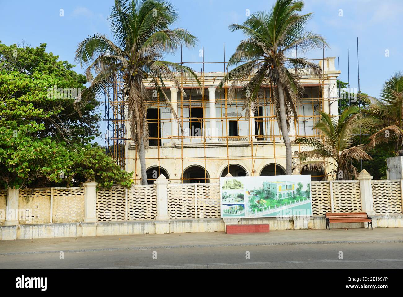 Old Court building under renovation in Pondicherry, India Stock Photo ...