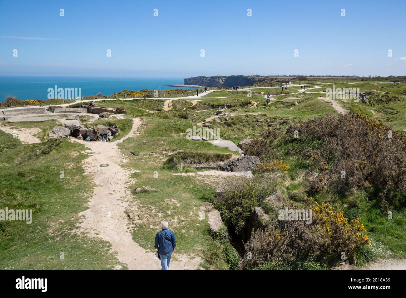 Pointe Du Hoc, Normandy May 6th 2013 : Tourists at the German bunkers ...