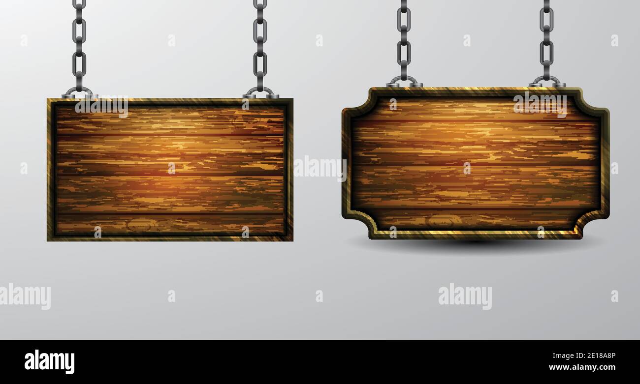 Vector realistic illustration of wooden signboard Stock Vector Image ...