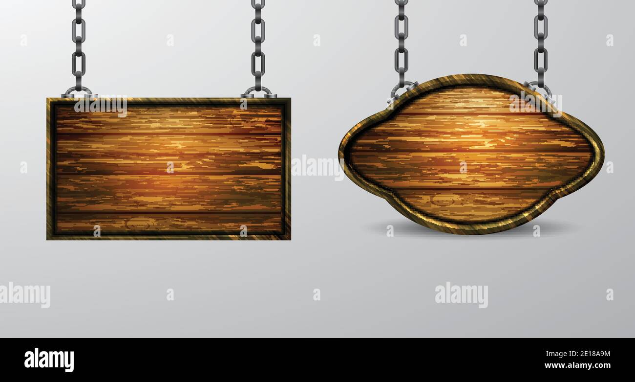 Vector realistic illustration of wooden signboard Stock Vector Image ...